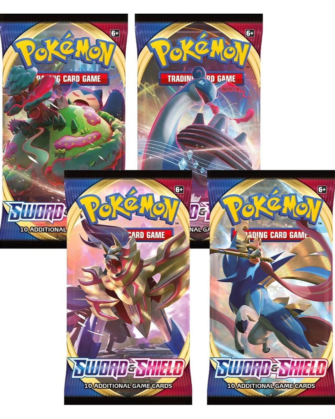 Sword and Shield Base Set Booster Pack Art Bundle [Set of 4] | Pokemon ...